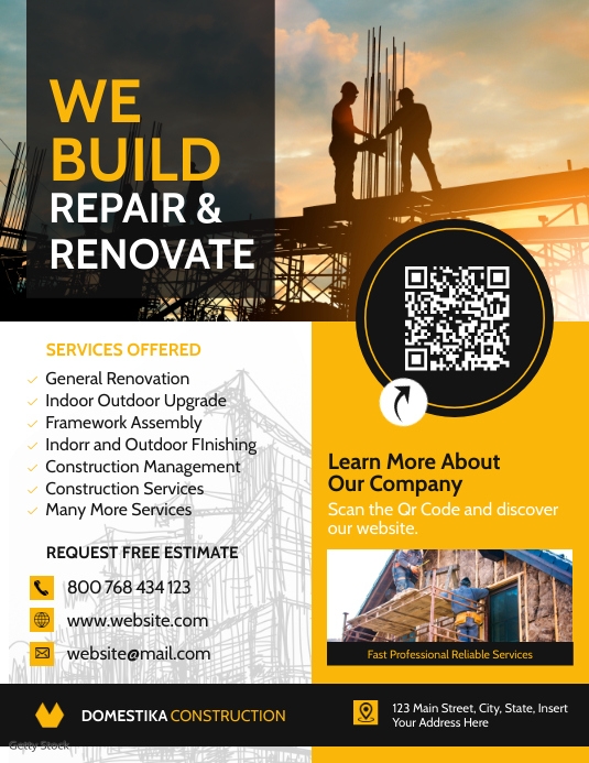 Copy of we build repair and renovate | PosterMyWall