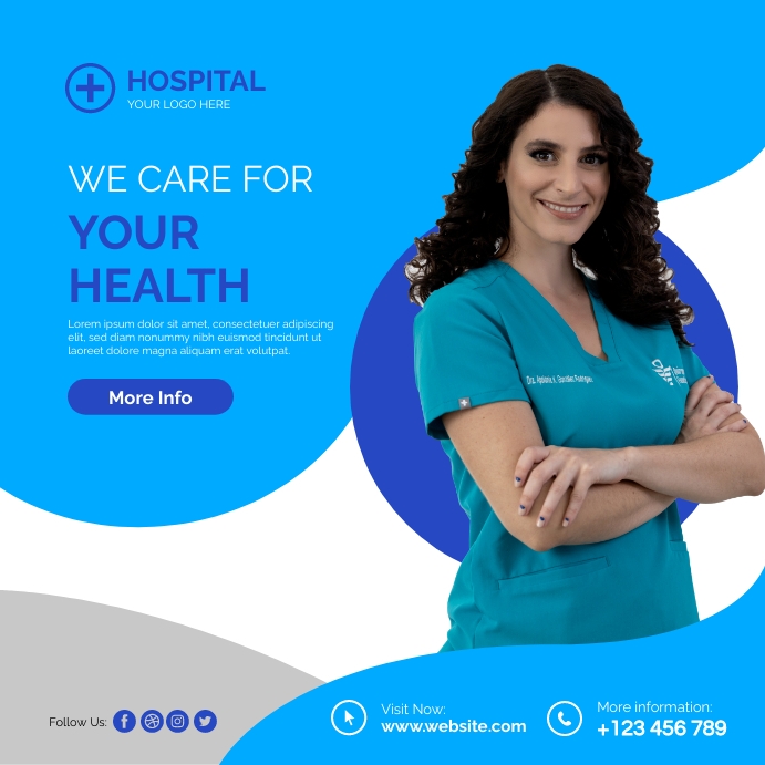 We Care Your Health Poster Templat | PosterMyWall