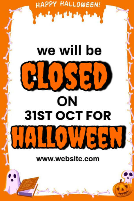 We Closed Halloween Poster Template | PosterMyWall