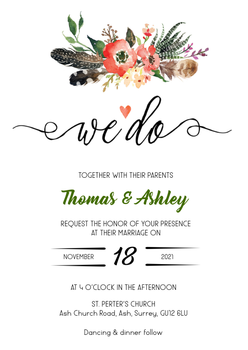 We do floral wedding invitation Template | PosterMyWall
