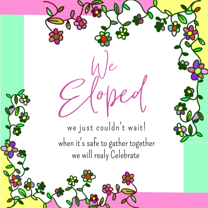 We Eloped Instagram Template | PosterMyWall