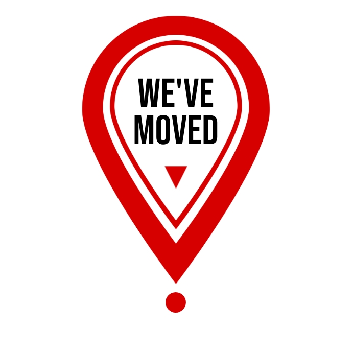 We have moved red point on white background Template | PosterMyWall
