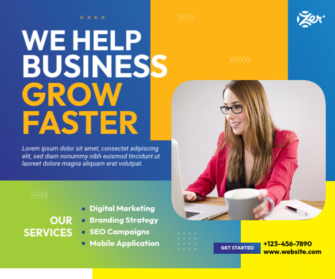 Copy of We Help Business Grow Faster Medium Rectangle | PosterMyWall