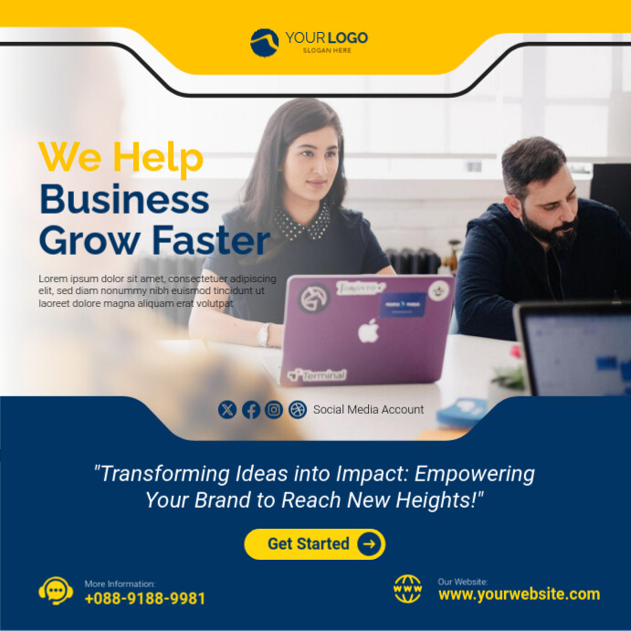 Plantilla de We Help Business Grow Faster Poster | PosterMyWall