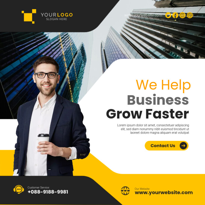We Help Business To Grow Faster Poster Modelo | PosterMyWall