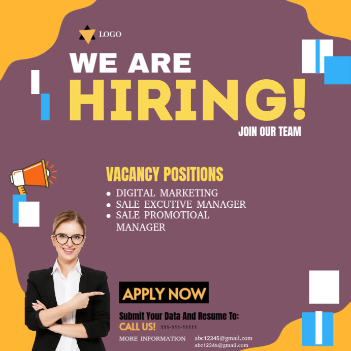 Copy of We hire jobs posts new site's joined the way | PosterMyWall