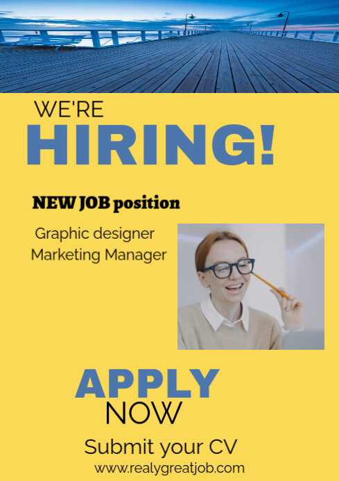 Copy of We hiring new jobs position latest post news | PosterMyWall