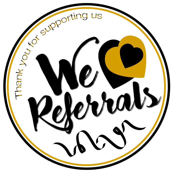We love referrals White sticker instagram post Template | PosterMyWall