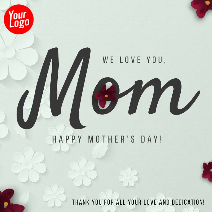 We love you mom happy mother's day insta post Template | PosterMyWall