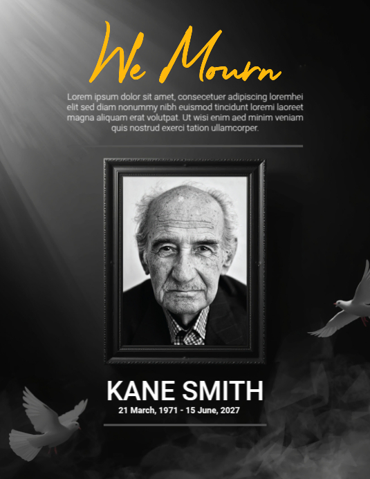 We Mourn Wish Template | PosterMyWall