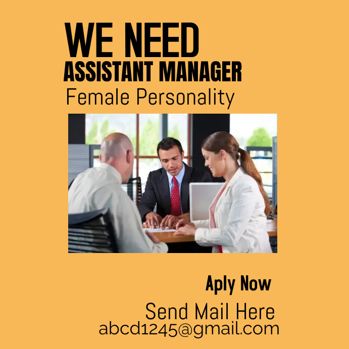 We need a personal assistant manager Template | PosterMyWall