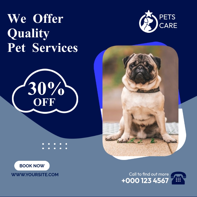 We Offer Quality Pet Services Ads Template | PosterMyWall