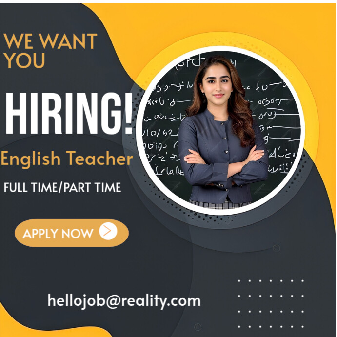 We want you Hiring English teacher flyer Template | PosterMyWall