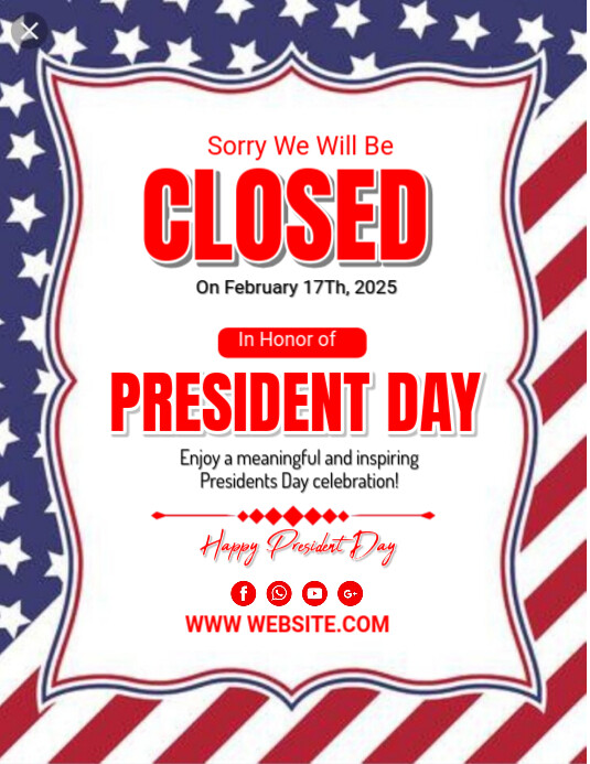 Copy of We will be closed announcement | PosterMyWall