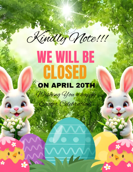 Copy of we will be closed at easter sunday | PosterMyWall