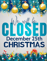 We will be closed Christmas Day flyer Template | PosterMyWall