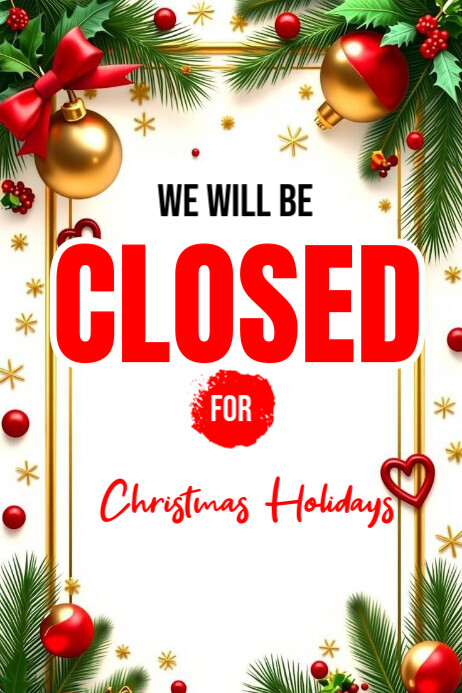 Copy of we will be closed for christmas | PosterMyWall