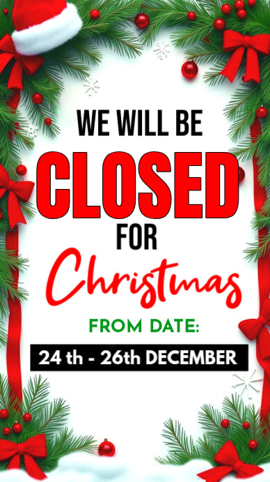 Copy of we will be closed for christmas | PosterMyWall