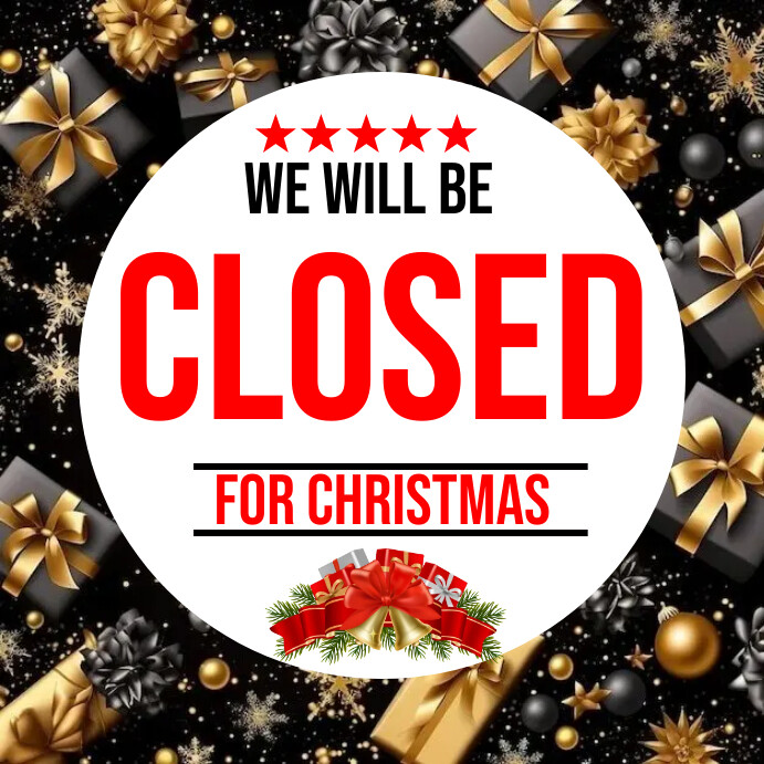 we will be closed for christmas Template | PosterMyWall