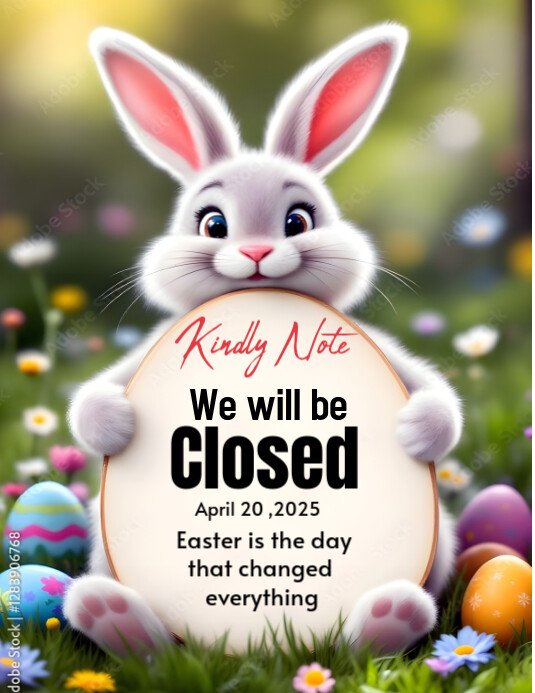 we will be closed for easter Template | PosterMyWall