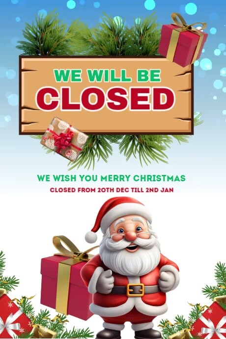 Copy of We Will Be Closed Holiday | PosterMyWall