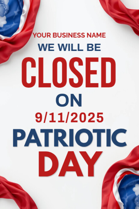 We Will Be Closed On 9/11 Poster Template | PosterMyWall