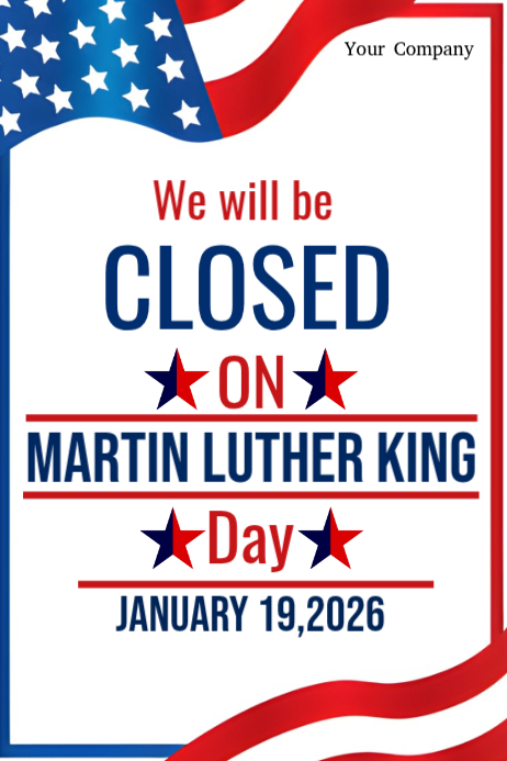 We Will Be Closed On Mlk Day Poster Template | PosterMyWall