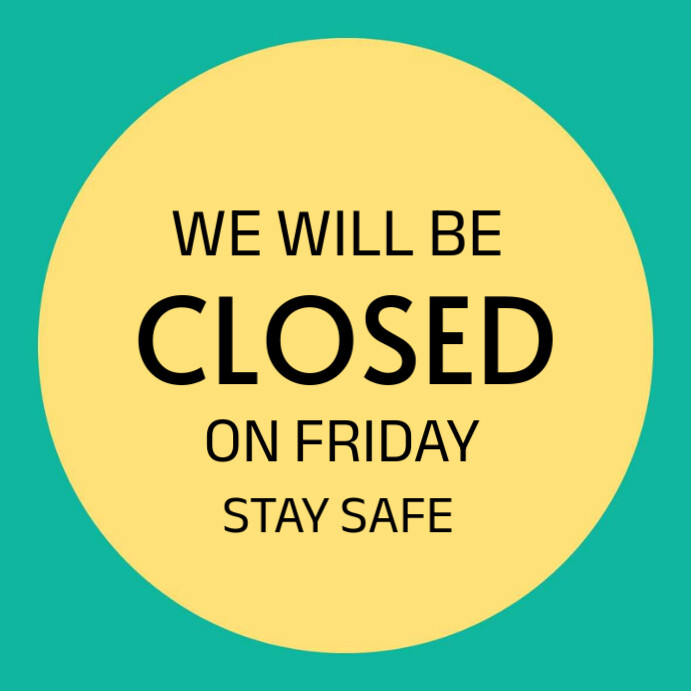 We will be closed on Monday Template | PosterMyWall