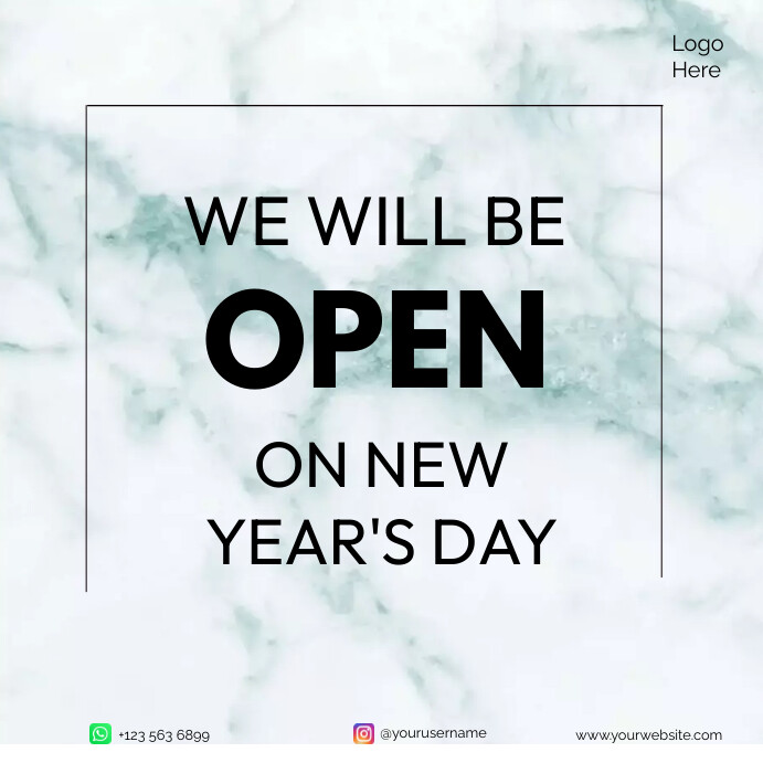 we will be open for new year Template | PosterMyWall