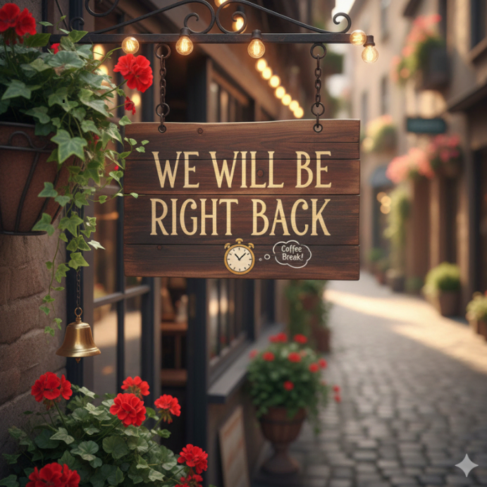 We will be right back Template | PosterMyWall