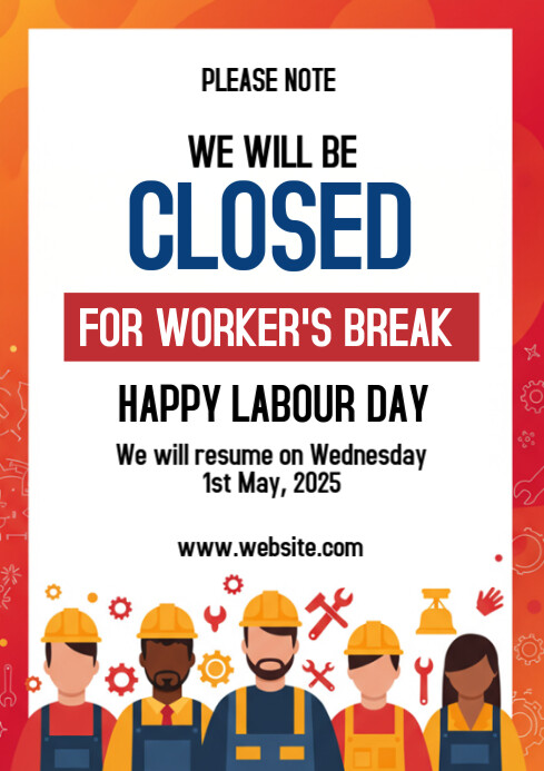 Copy of We Will Closed For Worker's Break Instagram Story | PosterMyWall