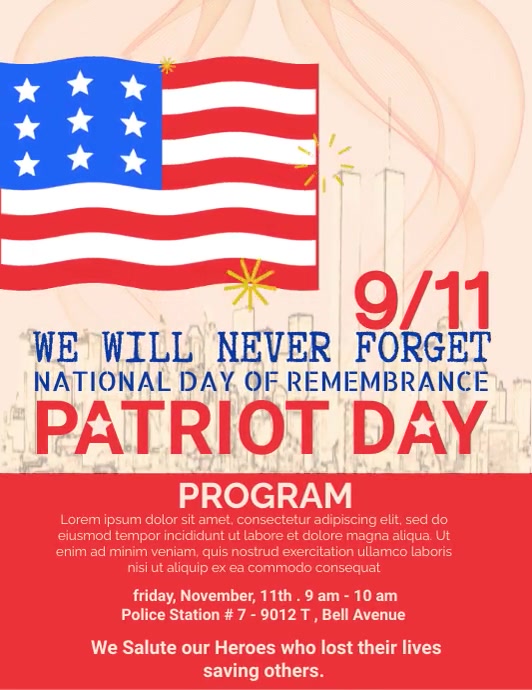 We Will Never Forget Flyer Template | PosterMyWall
