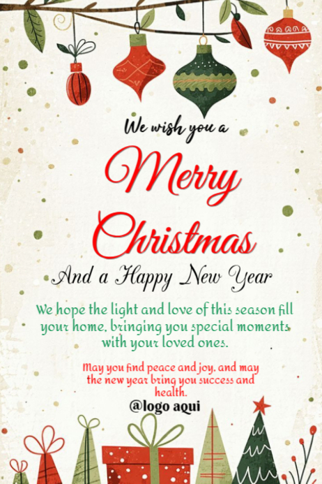 We wish you a merry christmas feliz navidad temple flayer editablet ...