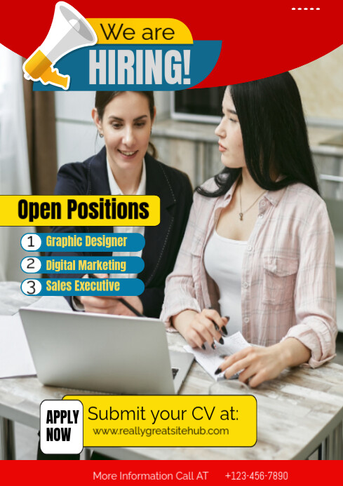 wea re hire new design hub offering poster 2025 Template | PosterMyWall