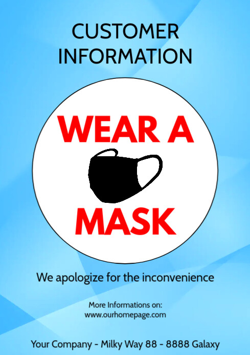 Wear a mask Poster Sign Poster Template Ad | PosterMyWall