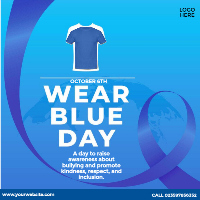 Wear Blue Shirt Day Campaign Template | PosterMyWall