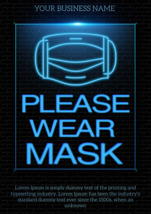 WEAR MASK Template | PosterMyWall