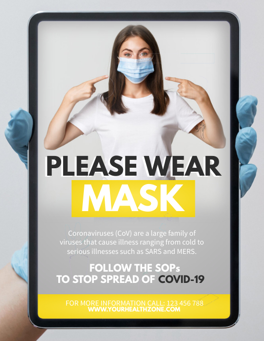 wear mask flyer, covid-19 Template | PosterMyWall