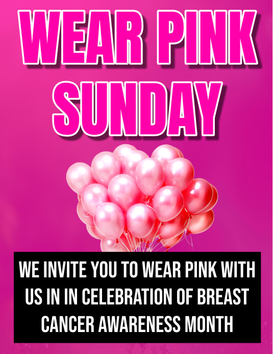 Copy of Wear Pink Sunday breast cancer awareness | PosterMyWall