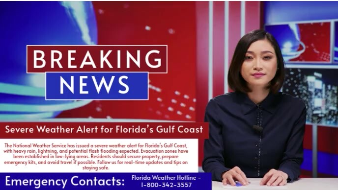 Weather Breaking News Template | PosterMyWall