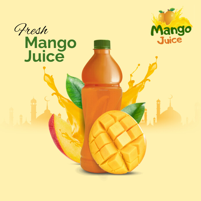 Web Banner Mango Juice Facebook Post Mango Ju Template | PosterMyWall