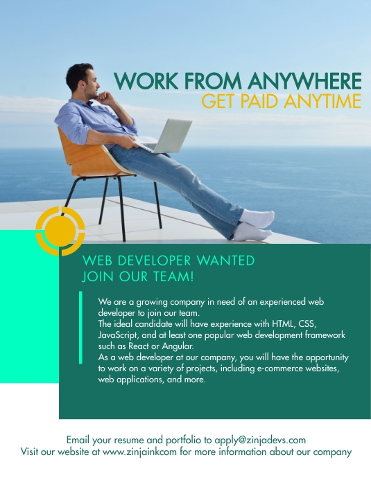 Copy of WEB DEVELOPER JOB ADVERT FLYER | PosterMyWall
