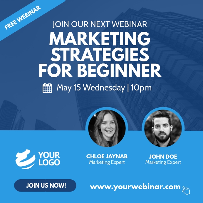 Webinar Business Marketing Instagram Post Template | PosterMyWall