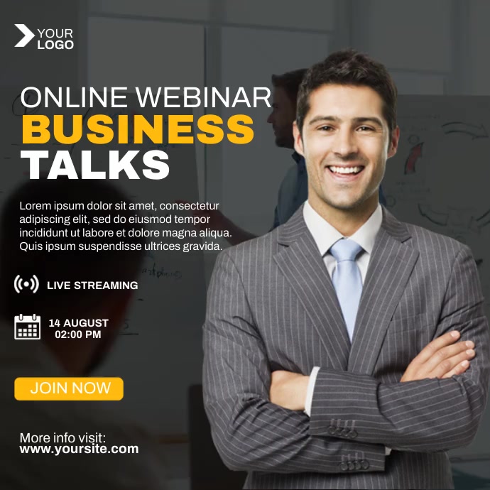 Copy of Webinar Business Talks Ads | PosterMyWall