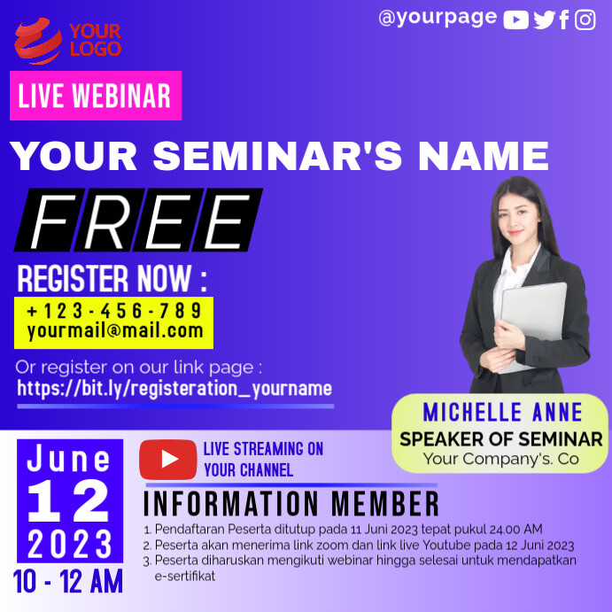 WEBINAR LIVE TEMPLATE | PosterMyWall