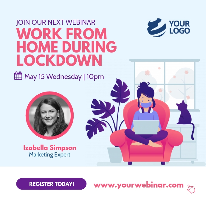 Webinar Work from home Instagram Post Template | PosterMyWall
