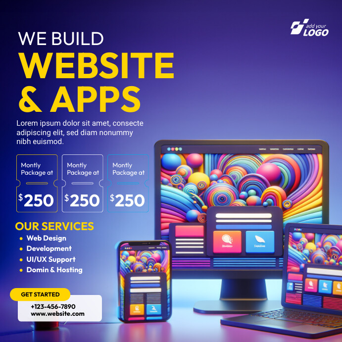 Plantilla de Website Design Service Ad Template | PosterMyWall