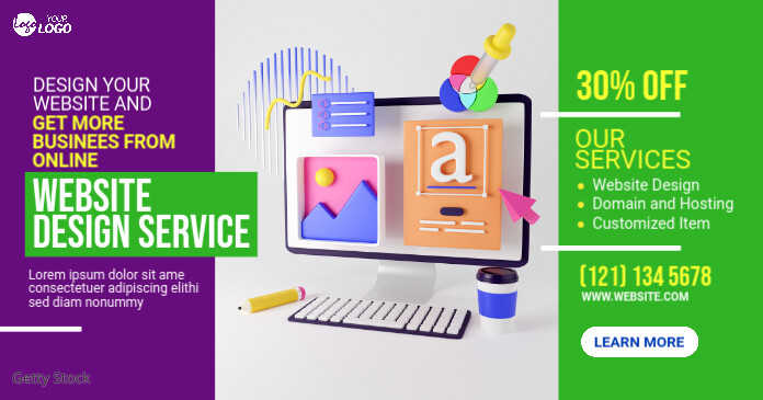 Website Design Service Banner Template | PosterMyWall