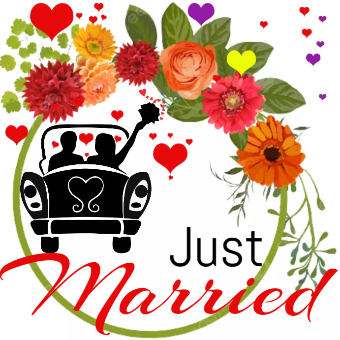 Wedding's Just married card design Template | PosterMyWall