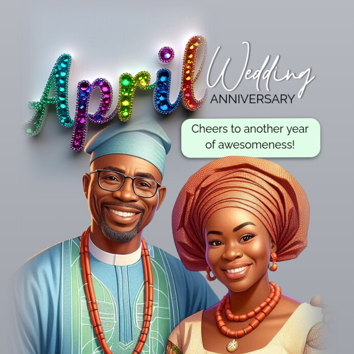 Wedding anniversary April Template | PosterMyWall